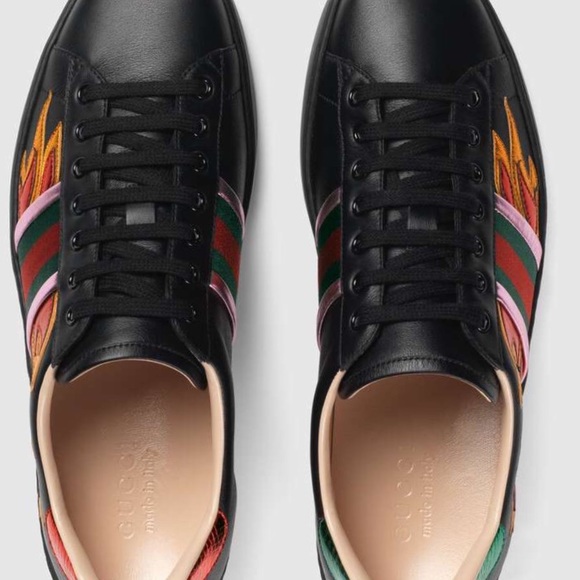 Gucci | Shoes | Ace Sneakers With Flames | Poshmark